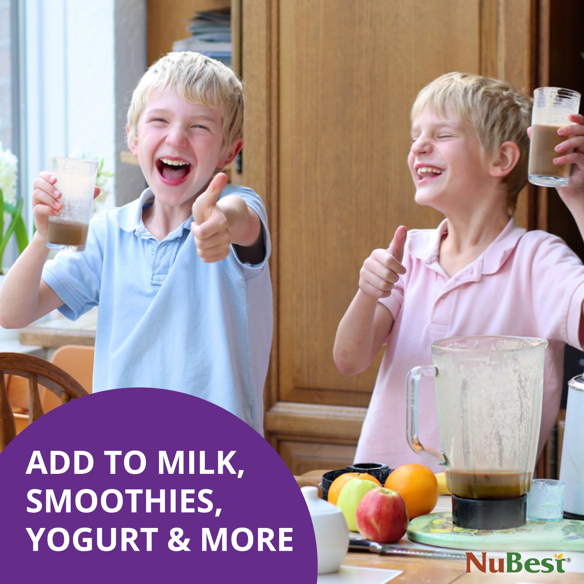 NuBest Tall Protein Powder for Kids & Teens - Whey Protein Powder - Chocolate Protein Powder Shake - Protein Drink with Probiotics, Omega 3-6-9, Vitamin D3 + K2, Calcium, Vitamin - 15 Servings