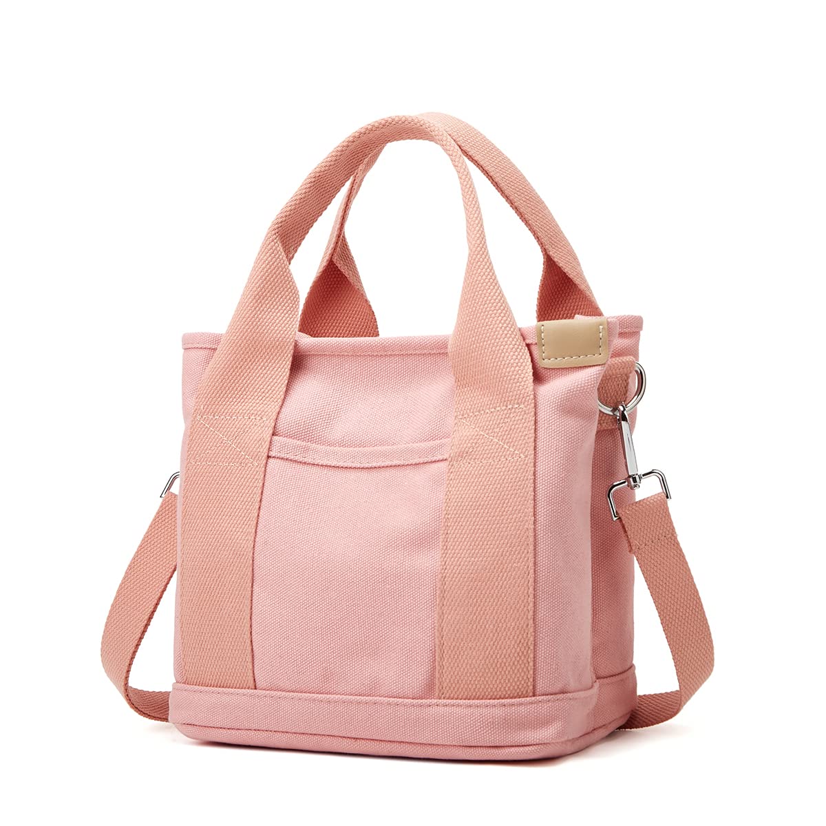 Women Canvas Tote Bag Classic Small Square Crossbody Bag Satchel Shoulder Bag Hobo Bag for Work School Travel