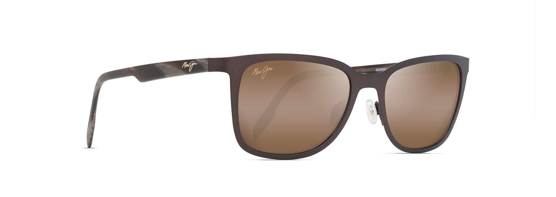 Maui Jim Men's and Women's Naupaka Polarized Classic Sunglasses, Satin Chocolate/HCL® Bronze, Medium