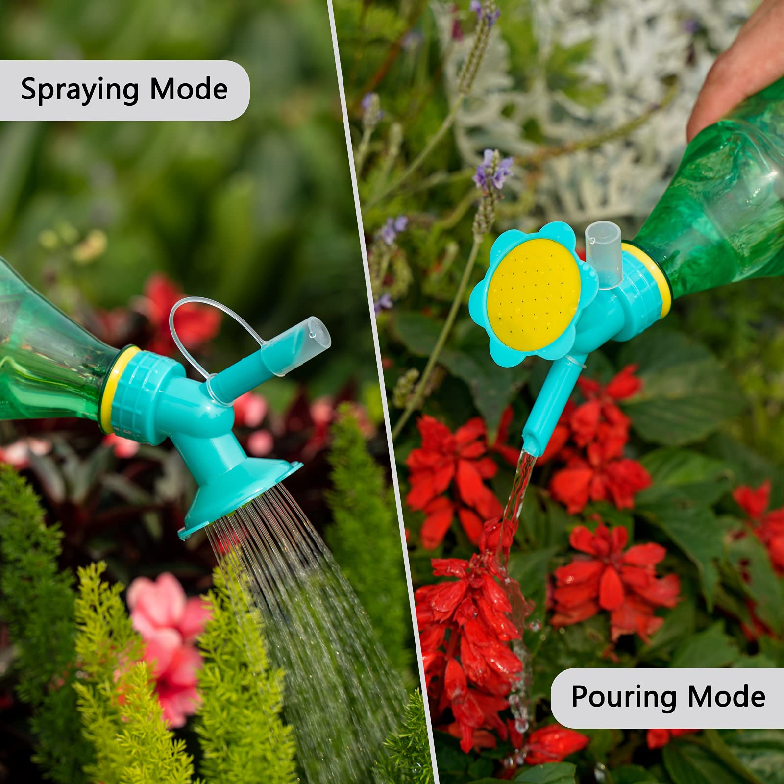 MyLifeUNIT Bottle Cap Sprinkler, Dual Head Bottle Watering Spout, Bonsai Watering Can Sprinkler Head for Indoor Seedlings