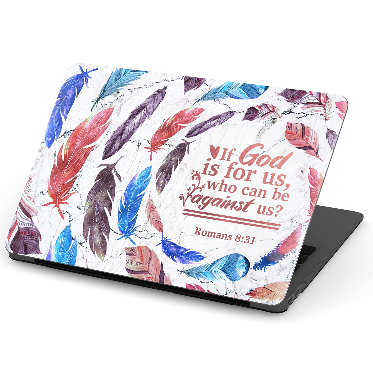 Mertak Hard Case Compatible with MacBook Pro 16 14 14 2022 Air 13 inch 12 11 2021 2019 2018 2017 Romans 8:31 Touch Bar Protective Christian Cover Feathers Boho Bible Verse Quote Scripture