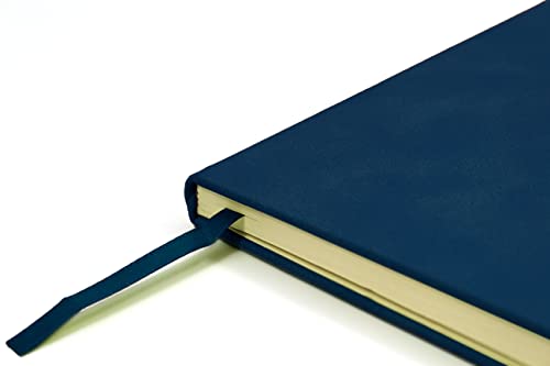 Silvine A5 Executive Hardback Notebook/Journal Blue. 160 Lined Pages of 90gsm Premium Ivory Paper, 197BL