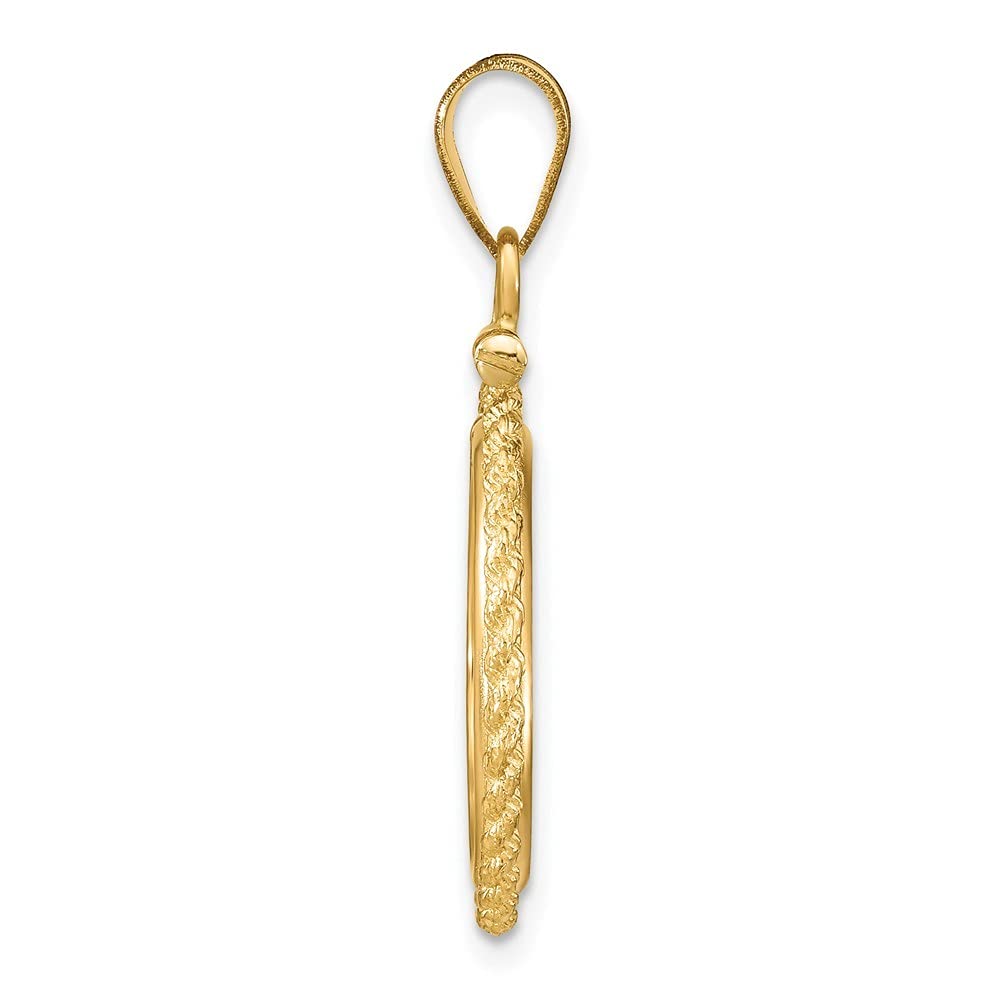 Roy Rose Jewelry Gold Coin Pendant Mounting - 16.5mm Coin Size - Casted Rope Design Frame - 14K Yellow Gold - Screw Top with Bail