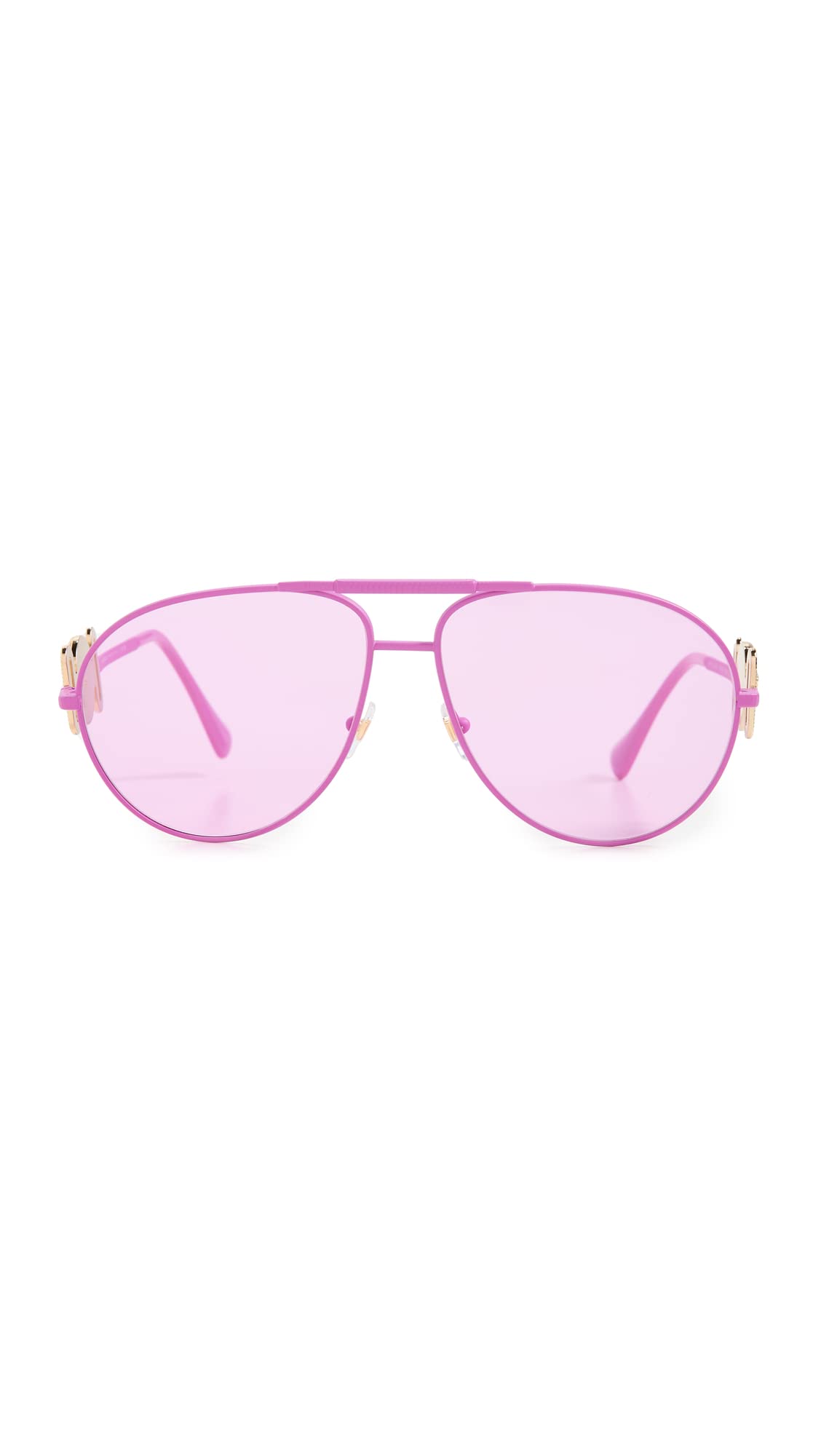 Versace VE 2249 1484/5 Pink Metal Aviator Sunglasses Purple Lens
