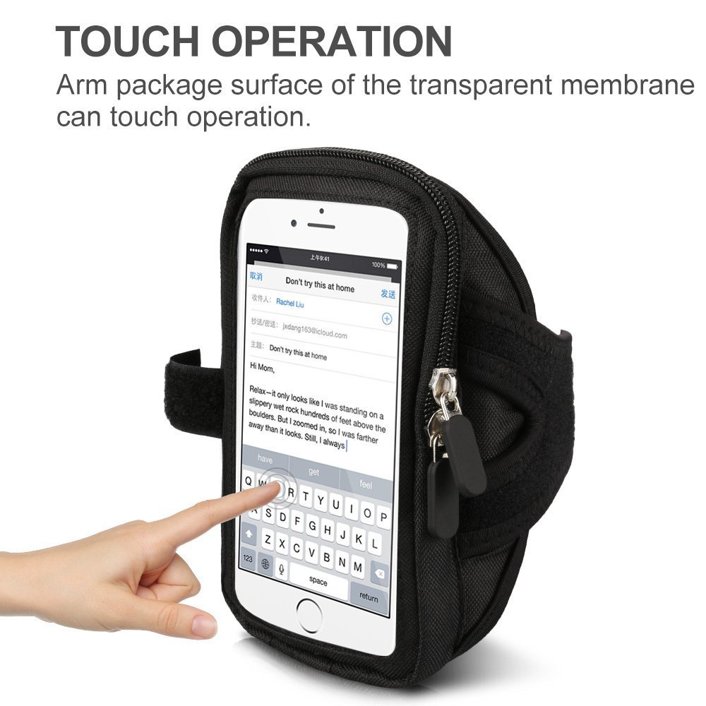 Primium Black Running Sports Gym Zipper Armband Case for iPhone 14 Pro iPhone 14 Plus Samsung Galaxy S23+ S23 S22 S21 FE A53 A52 A33 5G Google Pixel 7 6 5 5a