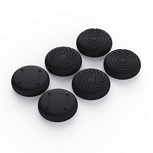 PlayVital Black 3D Studded Edition Anti-Slip Silicone Cover Skin for Xbox Series X Controller, Soft Rubber Case Protector for Xbox Series S Controller with 6 Black Thumb Grip Caps