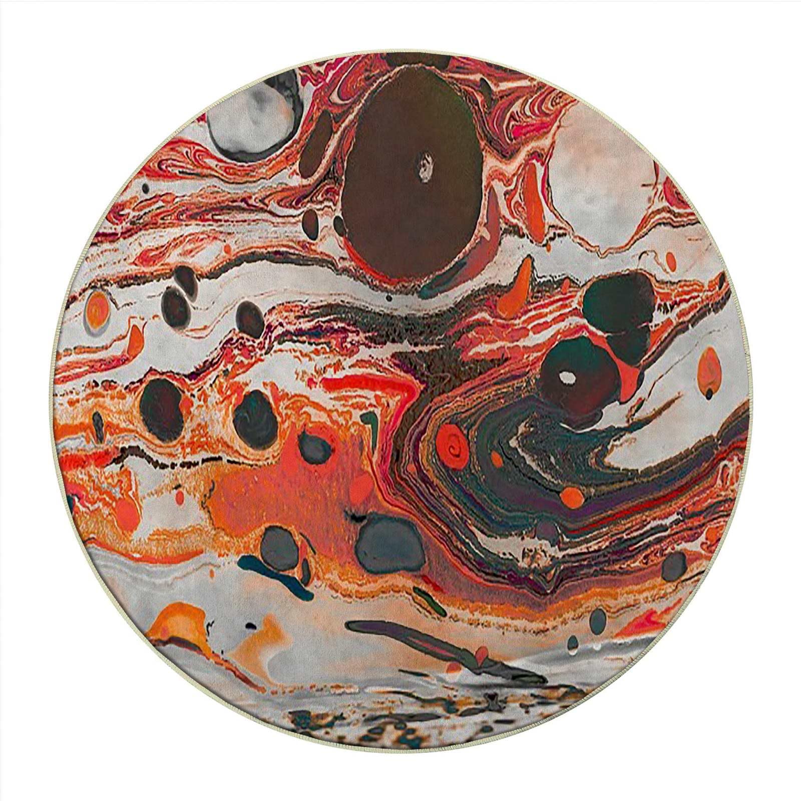 Round Rolling Chair Mat Marble Heavy Duty Floor Protector Abstract Luxury Art Office Desk Chair Mat Floor Mat for Standing Desk 4 FT