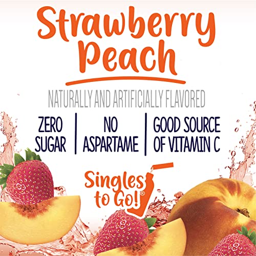Welch's Singles To Go Water Drink Mix - Powder Sticks, Strawberry Peach, 0.48 Ounce (Pack of 12)