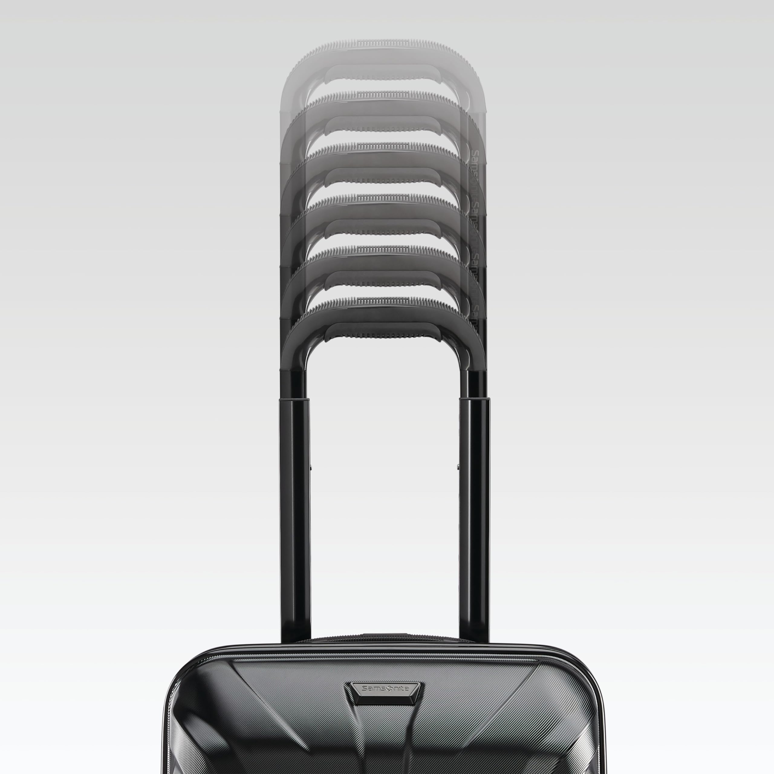 Samsonite Xcalibur XLT Spinner Hard Side Wheeled Carry On Travel Suitcase with USB Charging Port, Packing Cubes, and Adjustable Handle, Black