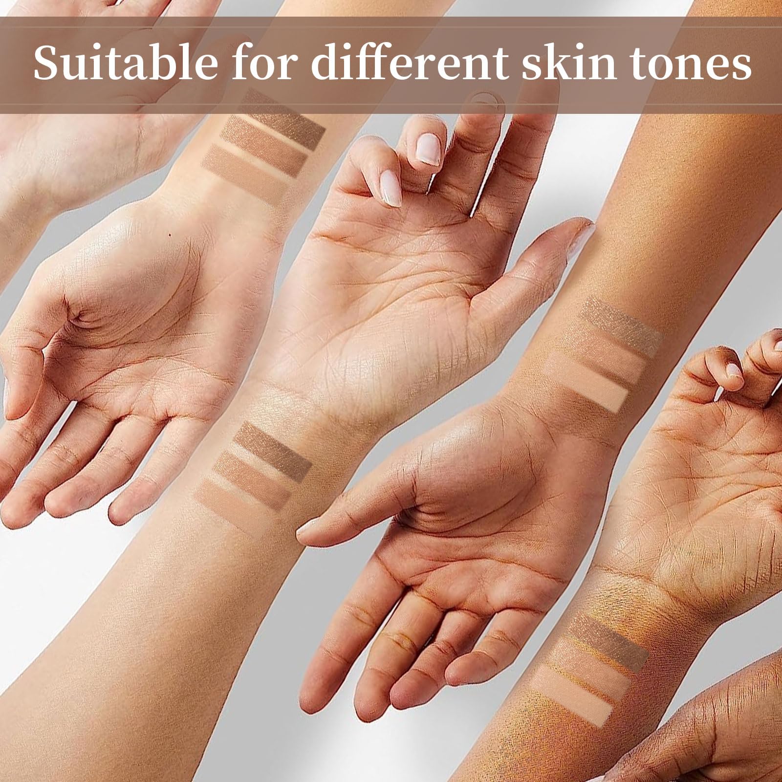 QLZLLF 3 Pcs 2 in 1 Eyeshadow Stick Sets, Cream Eyeshadow Stick, Light to Dark Waterproof Eyeshadow Highlighter Makeup, Matte and Shimmer Eyeshadow Crayon, Neutral and Brown