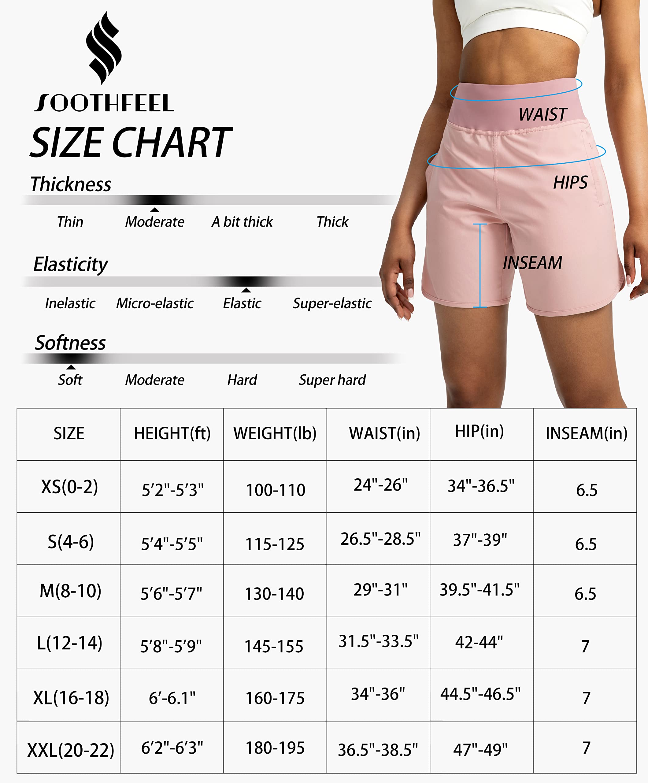 Soothfeel Women's Running Shorts with Zipper Pockets 7 Inch Long High Waisted Athletic Workout Gym Summer Shorts for Women (Black, Medium