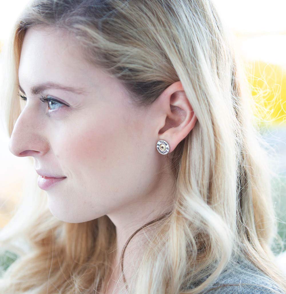 PammyJ Two-Tone Simulated Bullet Shotgun Shell Post Earrings