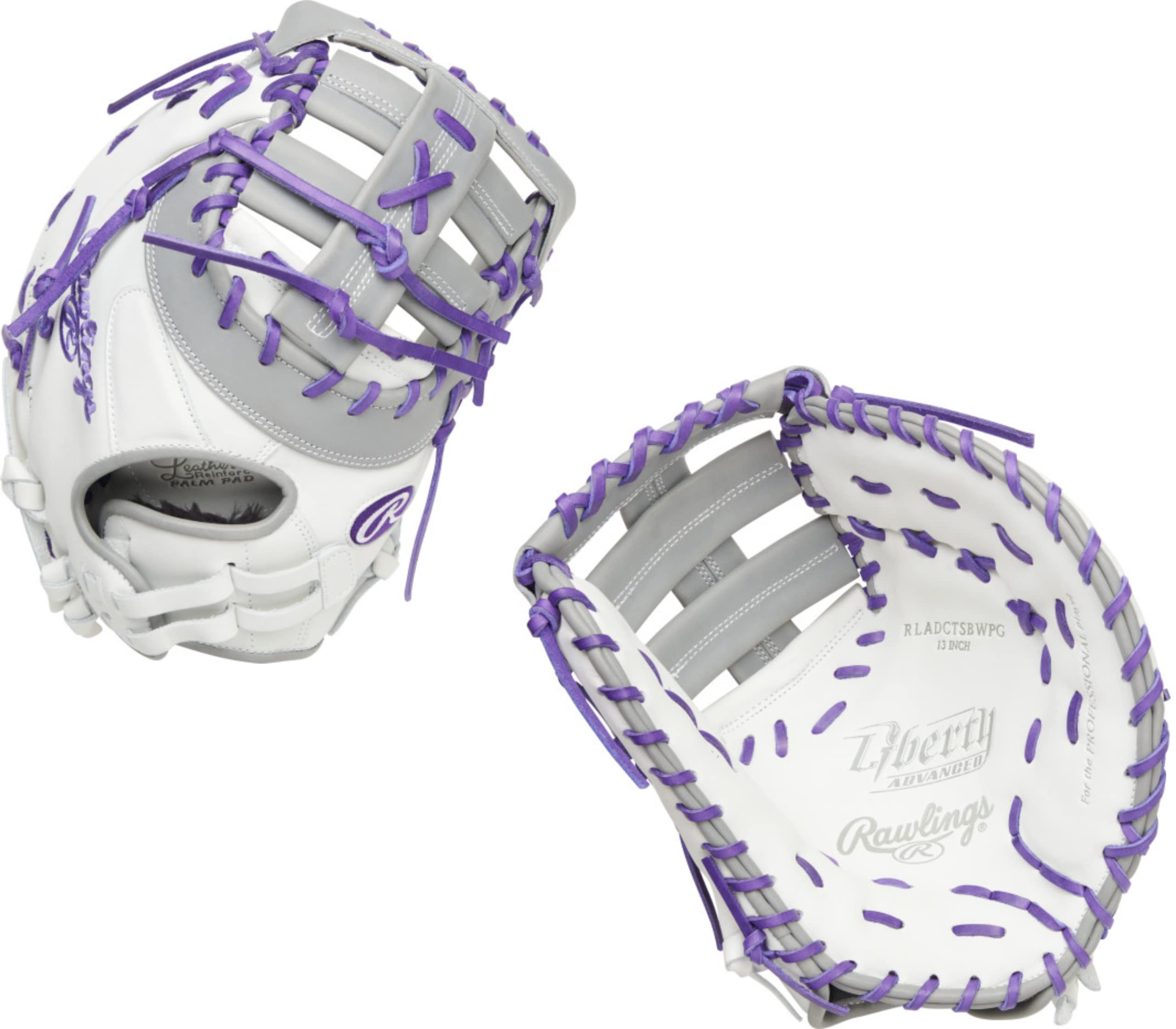 Rawlings Liberty Advanced 2022 Color Series RLADCTSBWPG Fastpitch 1st Base Mitt - 13" (Right-Hand-Thrower)