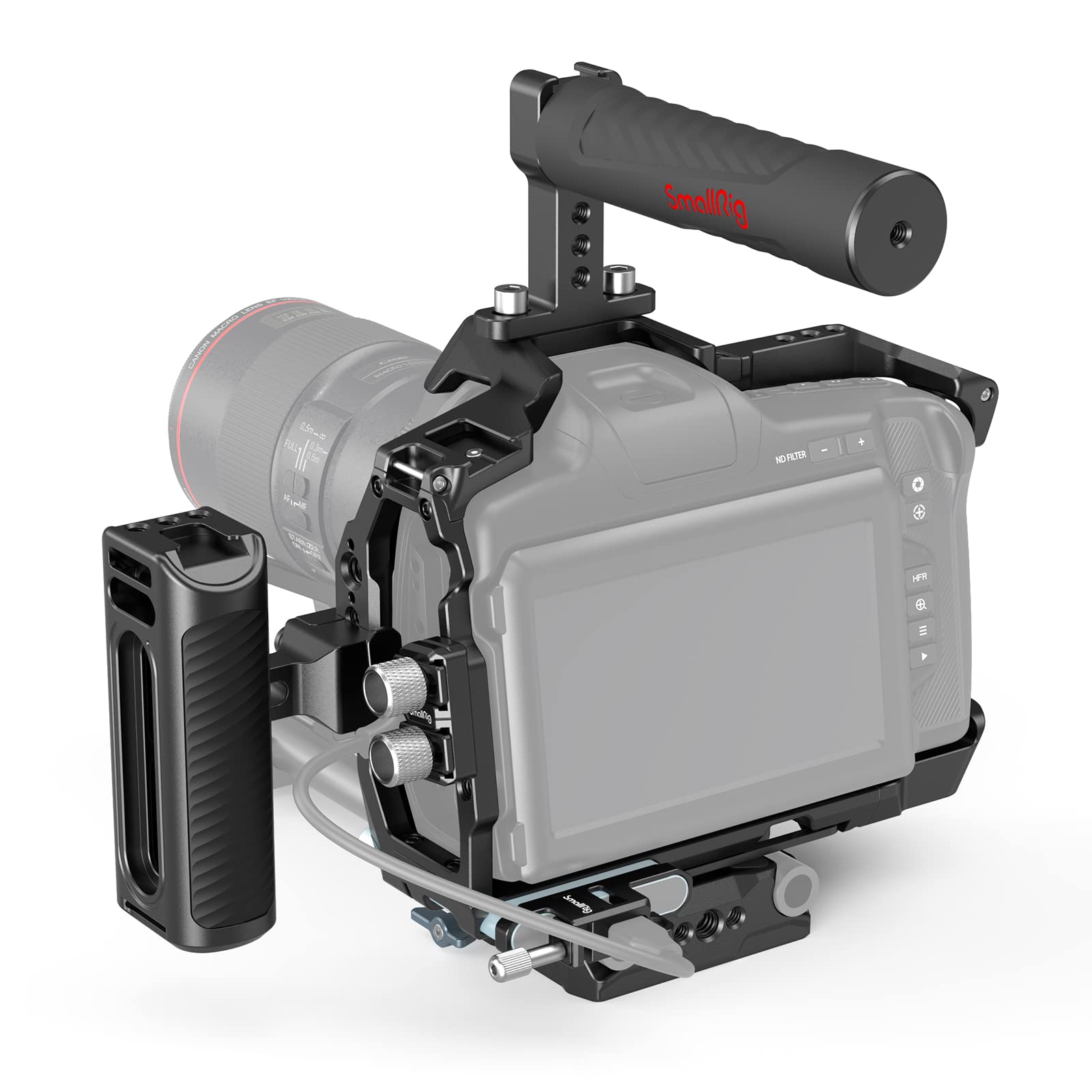 SmallRig Camera Cage Kit for BMPCC 6K Pro / 6K G2, with Camera Cage, 15mm Baseplate, Top Handle, Side Handle, Cable Clamp for HDMI, SSD Mount for BMPCC 6K Pro / 6K G2-3584