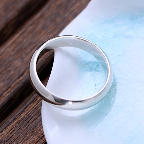 Plain Solid 925 Sterling Silver Wedding Band Ring for Men Women 4.5mm Size 8.5