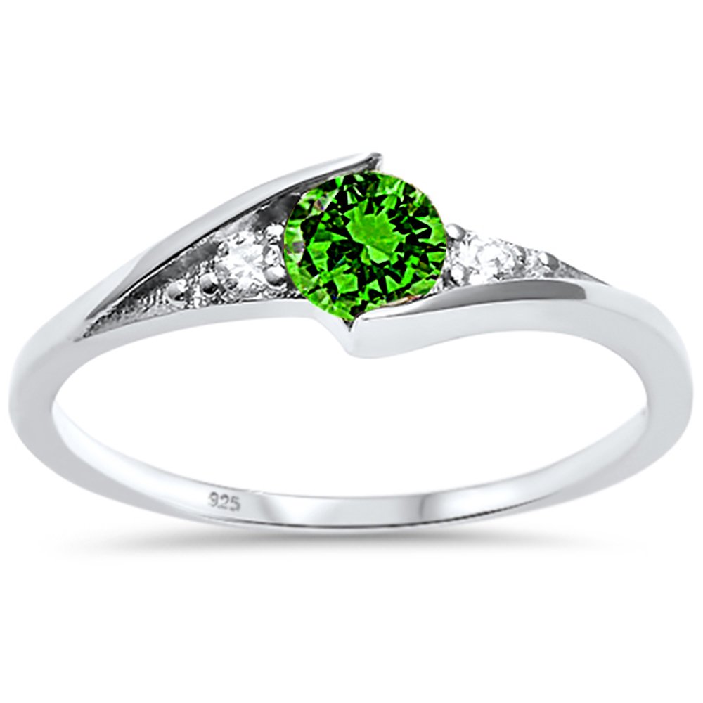 Oxford Diamond Co Sterling Silver New Round Simulated Simulated Ruby Solitaire Fashion Ring Sizes 8