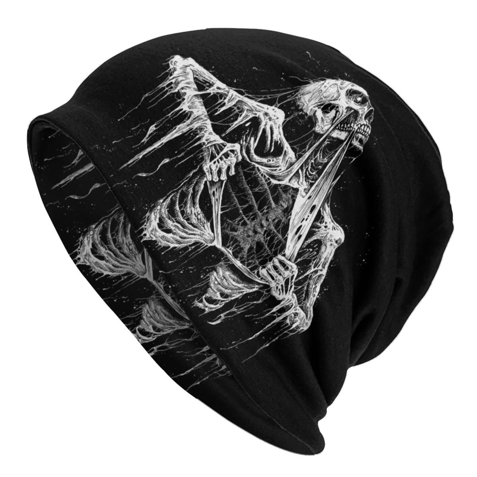 Skeleton Slouchy Beanie Warm Skull Knit Hat Trendy Headwear Nightcap for Women Men Elasticity Knitted Cap