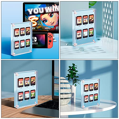 Switch Game Card Case - UPAFEXXI Game Card Storage Box Include 6 Game Card Slots Holders for Nintendo Switch NS NX, Transparent Display of Switch Game Card Cartridge