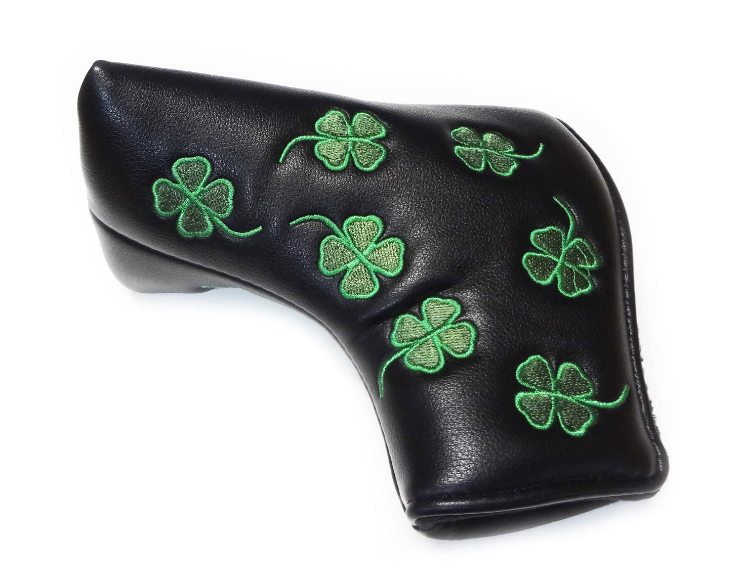New SeeMore Four Leaf Clover Black Magnetic Blade Putter Headcover
