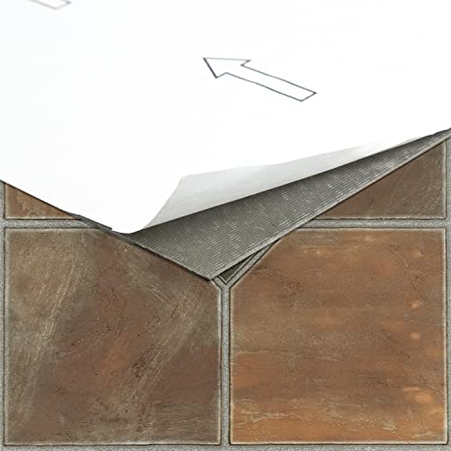 Nexus Self Adhesive 12-Inch Vinyl Floor Tiles, 20 Tiles - 12" x 12", Rustic Slate Pattern - Peel & Stick, DIY Flooring for Kitchen, Dining Room, Bedrooms & Bathrooms by Achim Home Décor