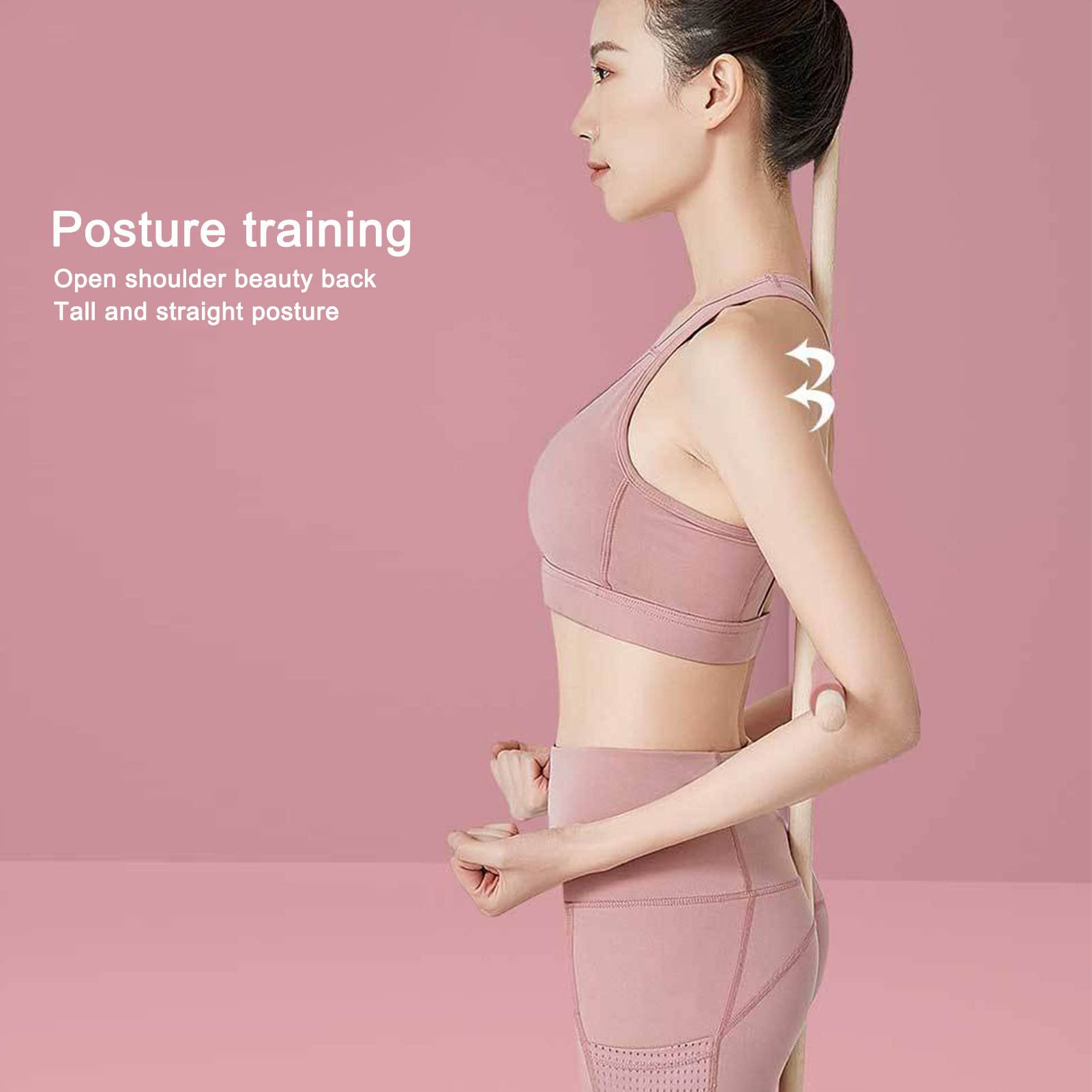 Yoga Sticks, Multipurpose Wooden Yoga Pranayama Stick Stretching Tool Posture Corrector, 19.7in Multipurpose Humpback Posture Correction Stick for Adult Child Training Home Fitness