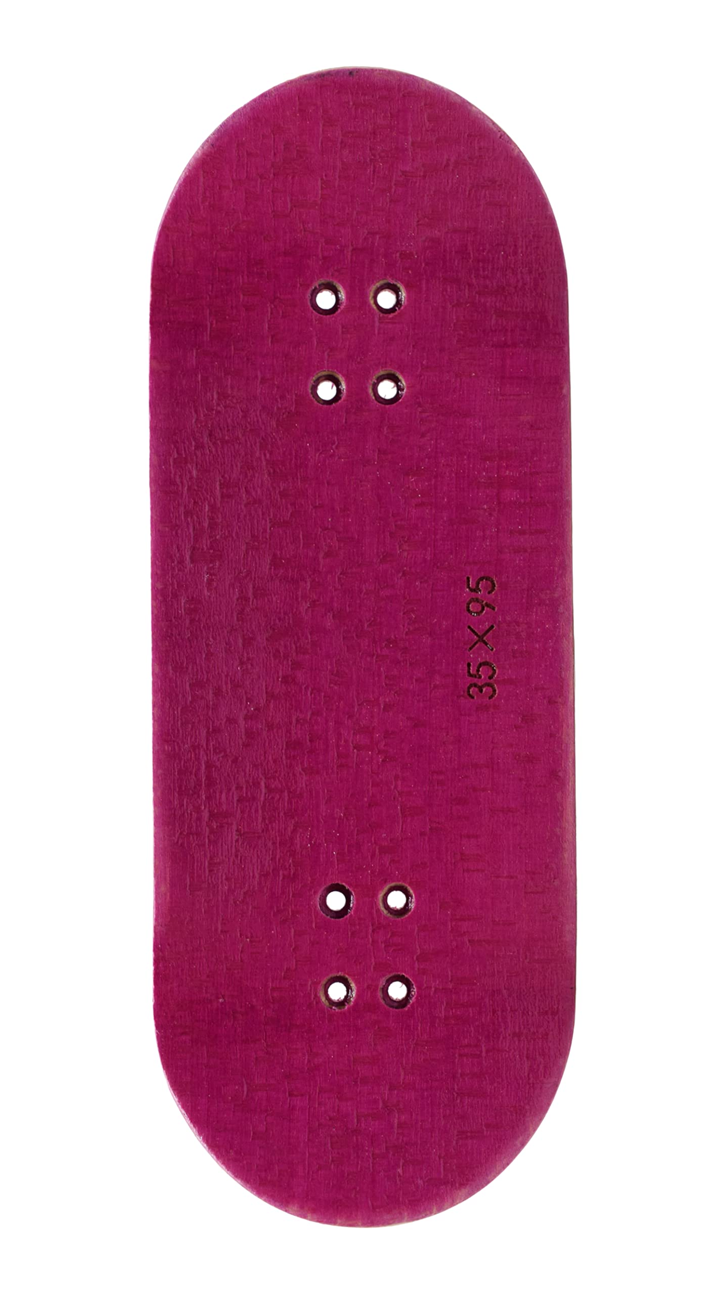 Teak Tuning Prolific Wooden Fingerboard Deck, 35mm x 95mm Popsicle Shape - Pink Flamingo - 5 Ply with Custom Color Matching Mid Plies - Includes Prolific Foam Tape