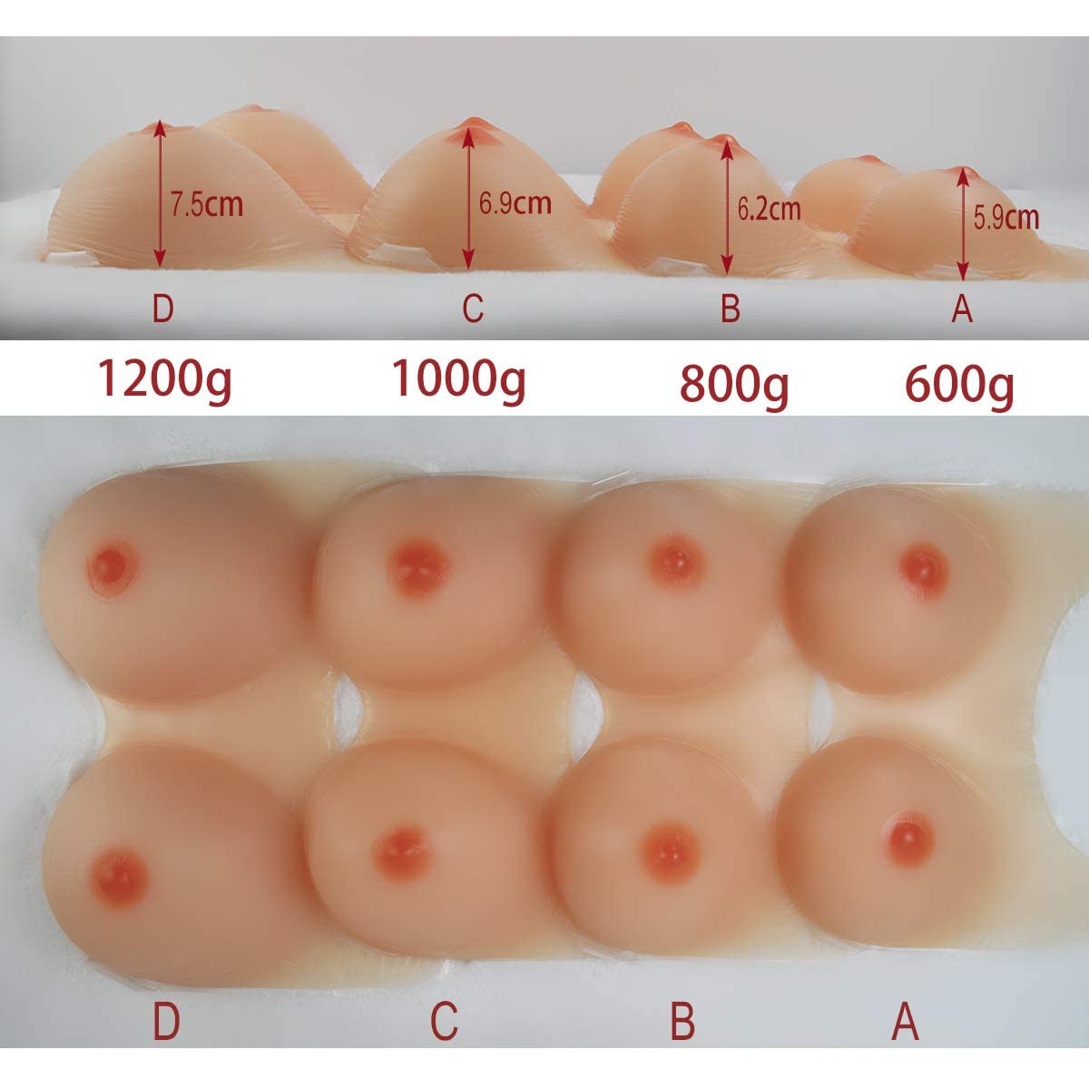 ONEFENG Silicone Breast Form Crossdressing Fake Boobs for Crossdresser Transgender Cosplay