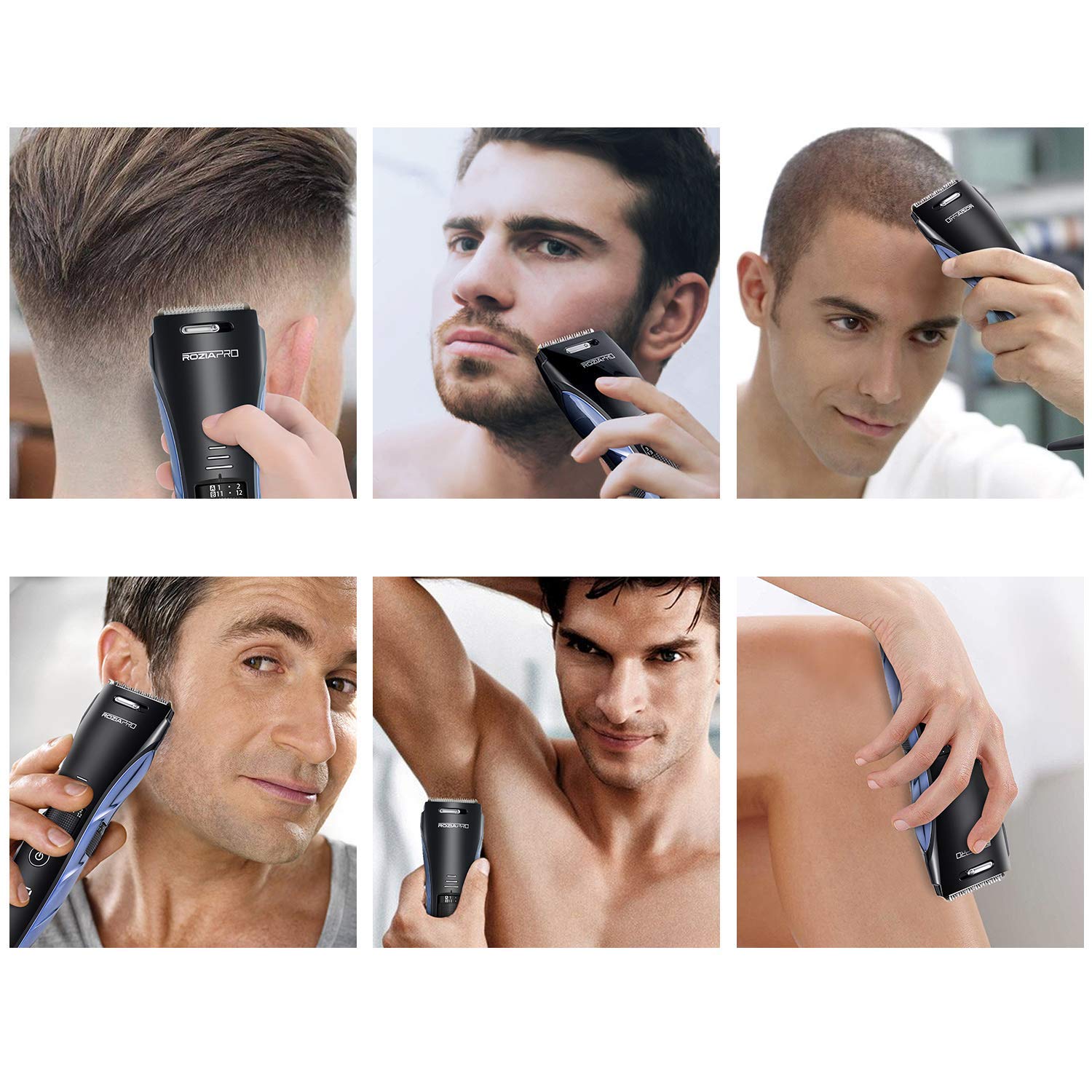 Roziapro Beard Trimmer for Men Cordless Hair Clipper Mustache Trimmer USB Rechargeable Home Hair Cutting Kit Precisely Fast Charging Low Noise