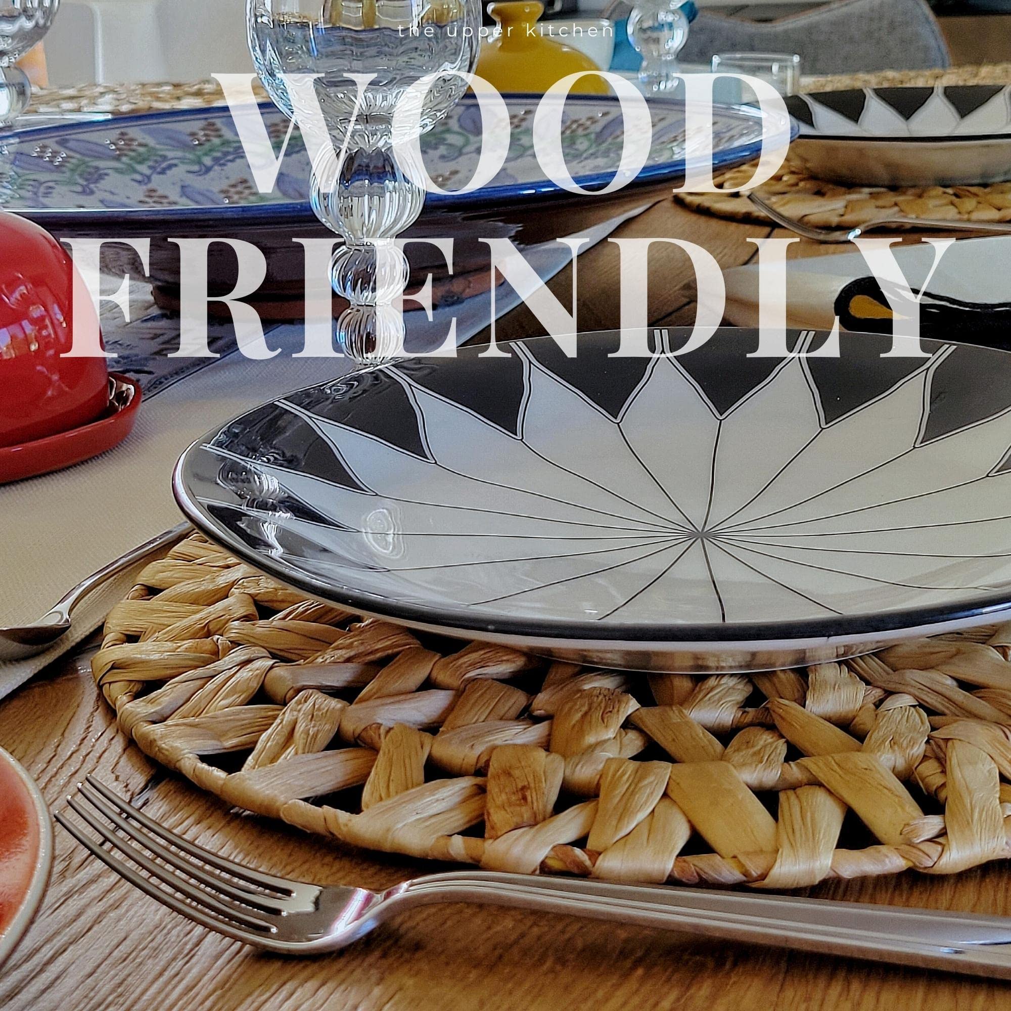 The Upper Kitchen Chargers for Dinner Plates β 14 inch Water Hyacinth Placemats, Woven Placemats, Rattan Chargers, Boho Charger Plates, Plate Chargers
