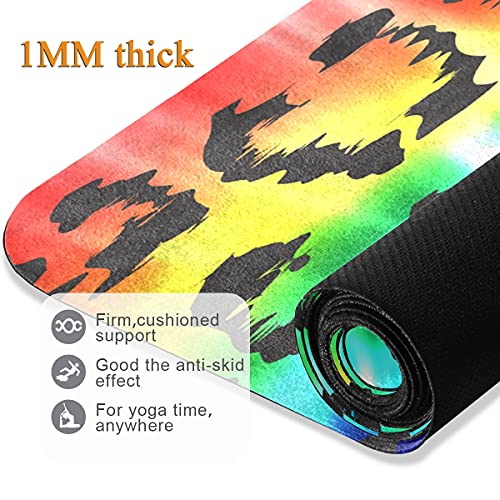 senya Leopard Print Tie Dye Cheetah Yoga Mat Cover, Non Slip Exercise Mat Cover High Performance Grip, Coming with Carry Bag(7ue6a)