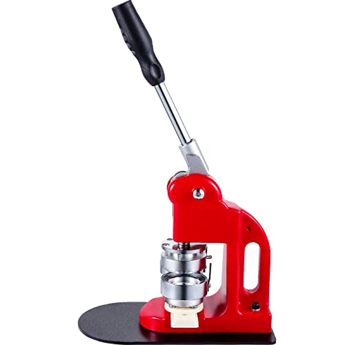 Mophorn Button Maker Machine 58mm Button Maker Machine 2.28 inch Badge Maker Machine with Free 1000 Pcs Button Parts and Circle Cutter(1000pcs 58mm 2.28 inch) , RED