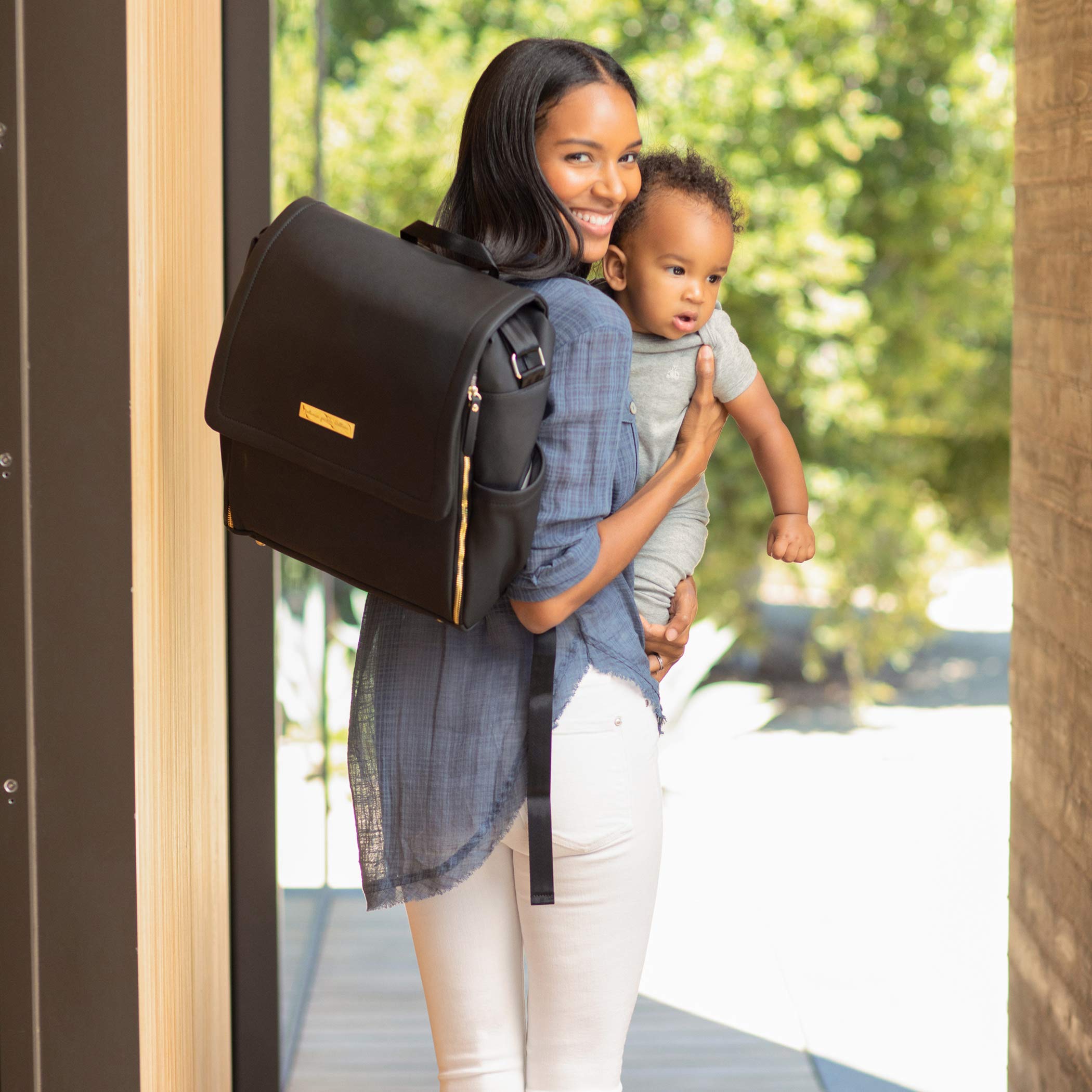 Petunia Pickle Bottom Boxy Backpack | Diaper Bag | Diaper Bag Backpack for Parents | Top-Selling Stylish Baby Bag | Sophisticated Backpack for On The Go Moms | Moonless Rose Embossed
