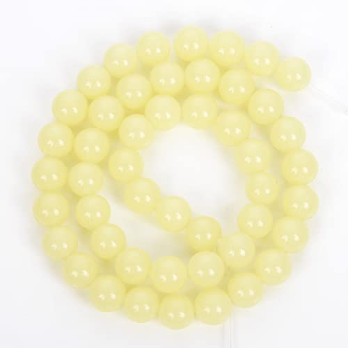 NHBT YU 6/8/10mm Natural Stone Yellow Luminous Stone Round Beads Loose Spacer Bead for Jewelry Making DIY Accessories T87 (Color : H8621, Item Diameter : 10mm)