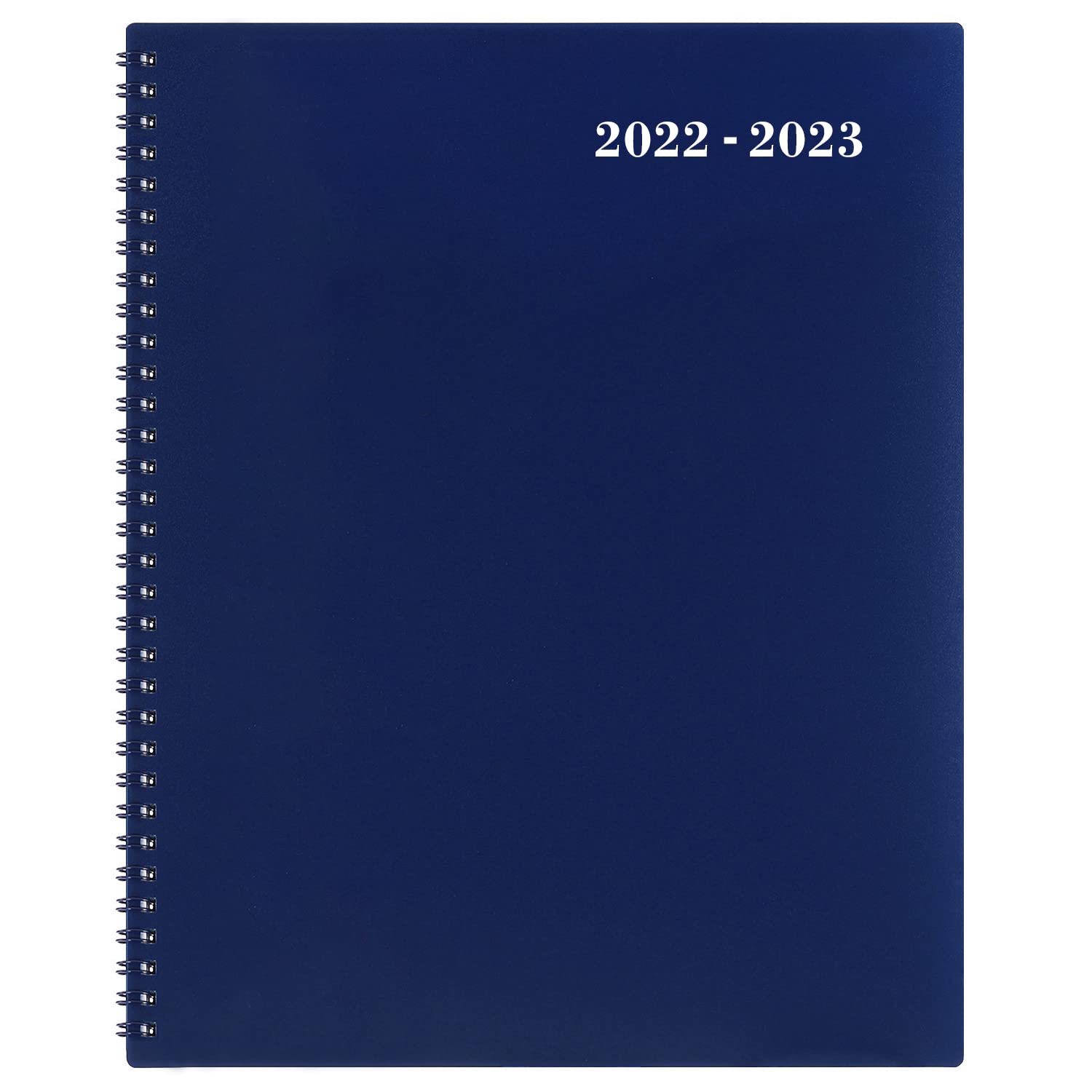 Monthly Planner 2022-2023 - 18-Month Planner with Tabs, Pocket, Label, Contacts and Passwords, 8.5" x 11", Jan. 2022 - Jun. 2023, Twin-Wire Binding - Navy Blue by Artfan