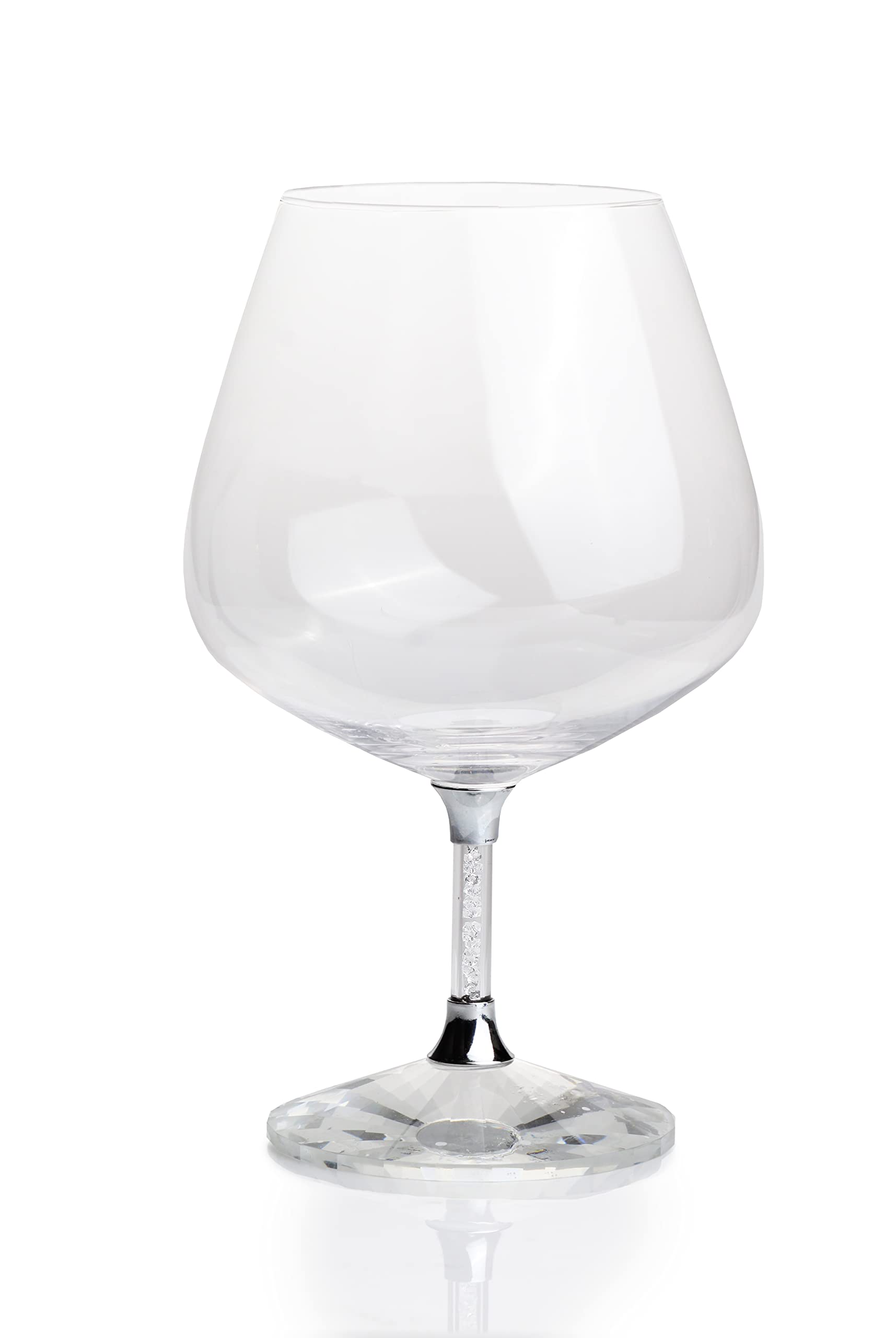 The Wine Savant Brandy & Cognac Snifters Whiskey Glasses Set of 2 - Crystal Diamond Design - For Drinking Whiskey, Liquor, Bourbon, Perfect For Any Bar or Party 12oz Diamond Glasses