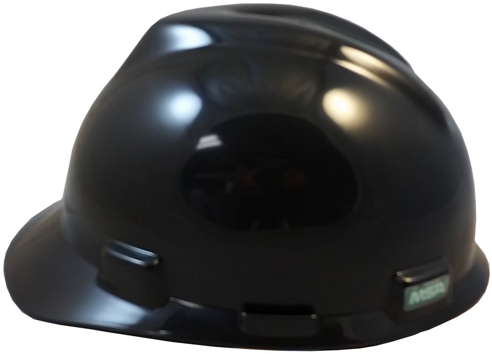MSA V Cap Style Hard Hats w/FasTrac III Suspensions and Handy Tote Bag - Black