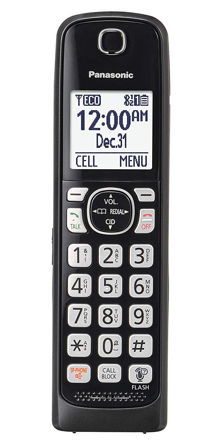 Panasonic Additional Cordless Phone Handset Accessory Compatible with KX-TGF540/570/TG785 Cordless Phone Systems Series - KX-TGFA51B, Black