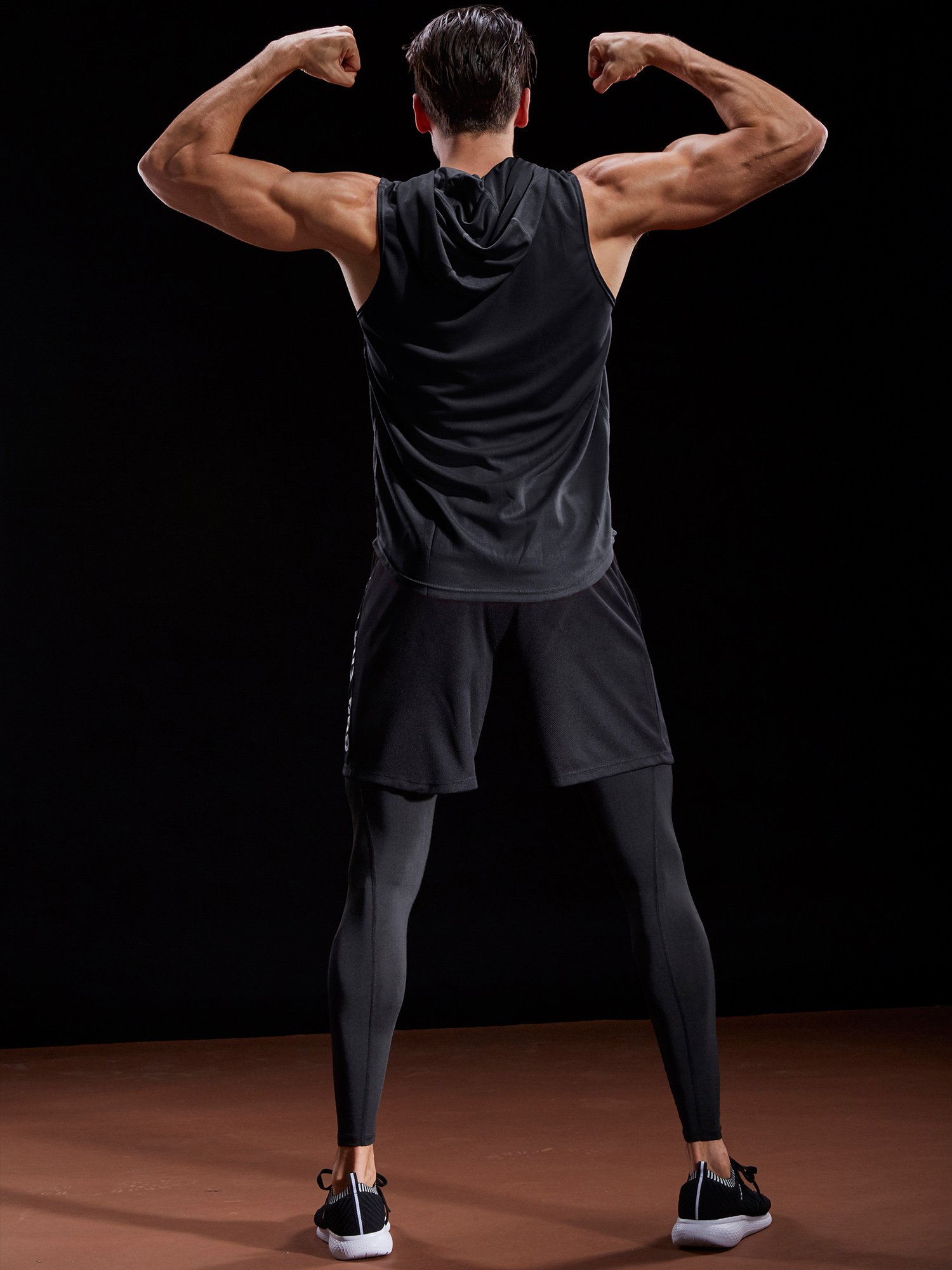 NELEUS 3 Pack Workout Athletic Gym Muscle Tank Top with Hoods,5036,Black,Grey,Navy Blue,US 2XL,EU 3XL