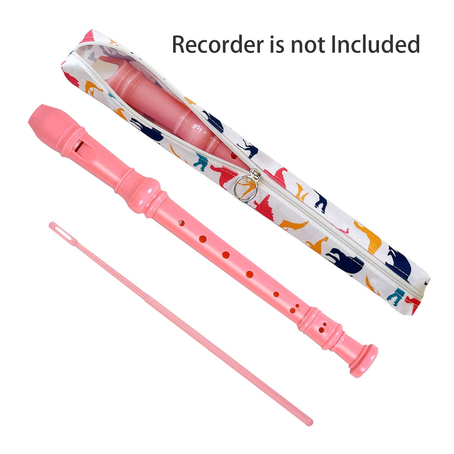 Recorder Gift Bag Flute Storage Case Bag, Portable Oxford Fabric White Vertical Flute Case for Recorders