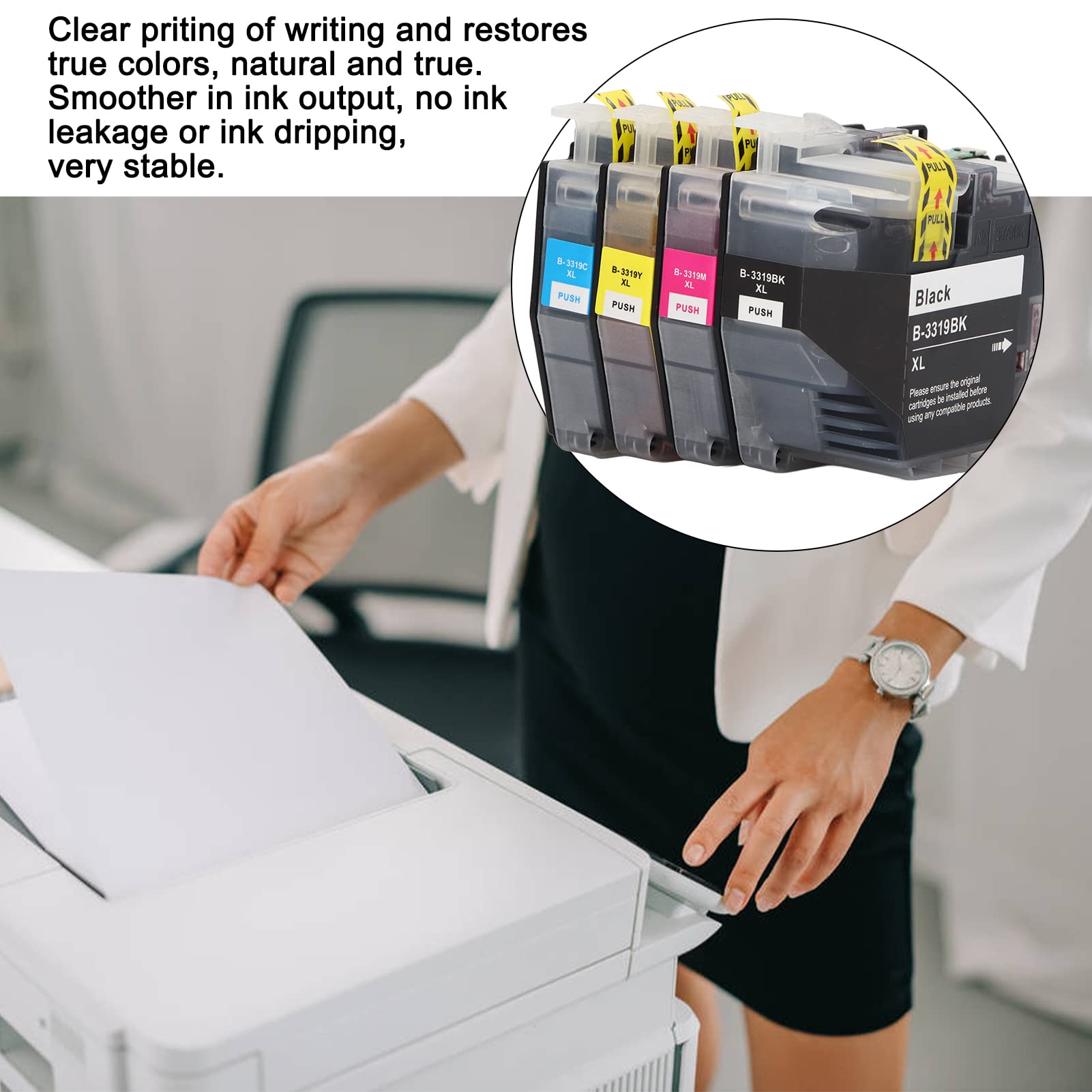 Printing Cartridge, Ink Cartridge,4 Colors Printing Accessory Part with Ink for Photo Paper Document, Desktop Photo Printers