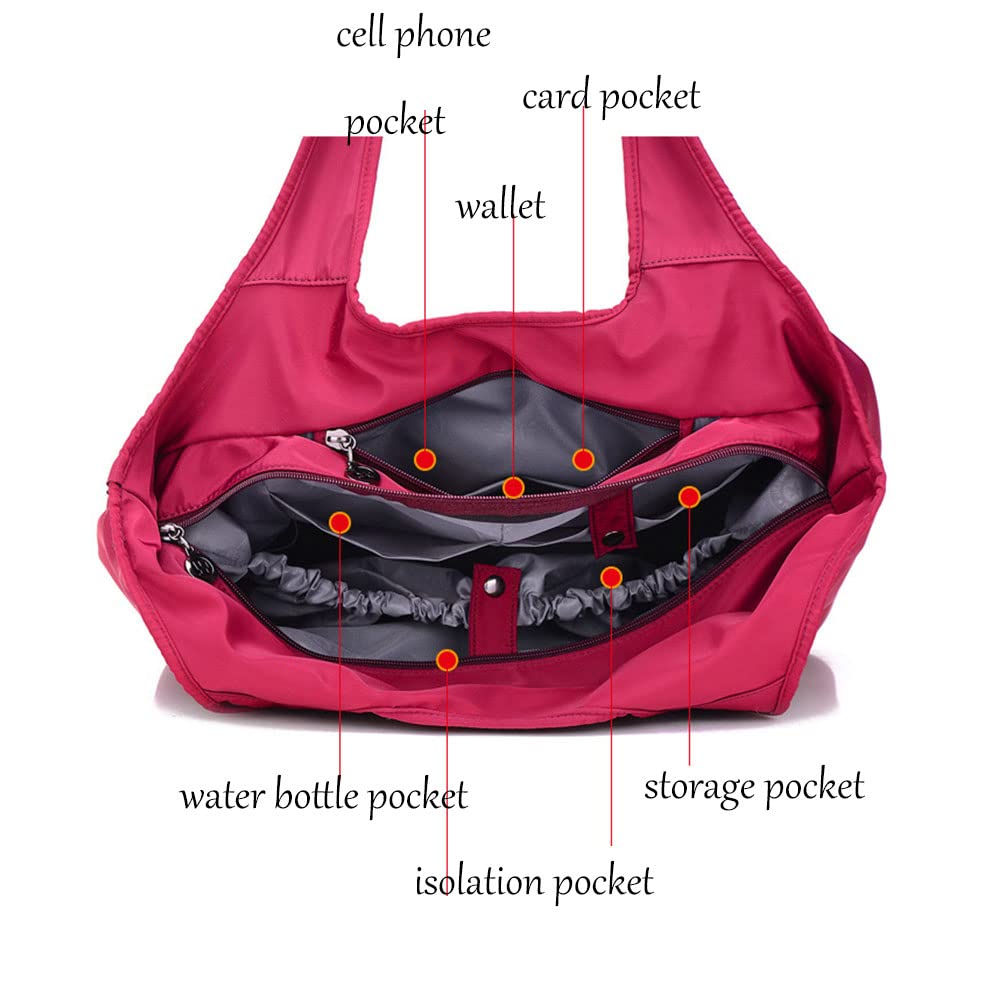 TFXATFX Dark blue Multifunctional Nylon Handbag Mummy Tote Multi-pocket Portable Women's Shoulder Bag Casual Cloth Bag