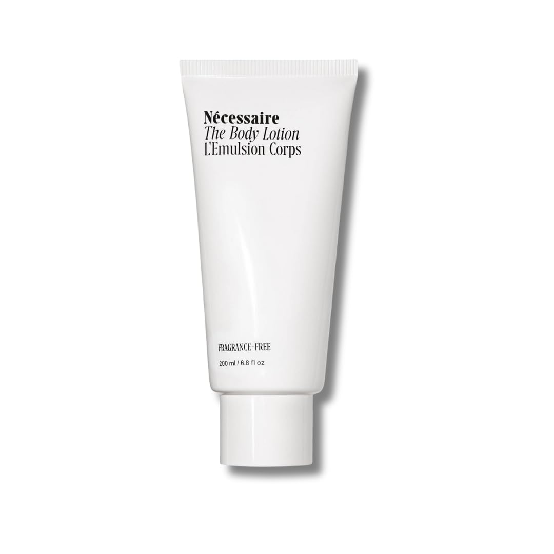 Nécessaire The Body Lotion - Firming Lotion with 5 Peptides, 2.5% Niacinamide, Vitamin C/E + Omega 6/9. Non-Comedogenic. Fragrance-Free. 200 ml / 6.8 fl oz.