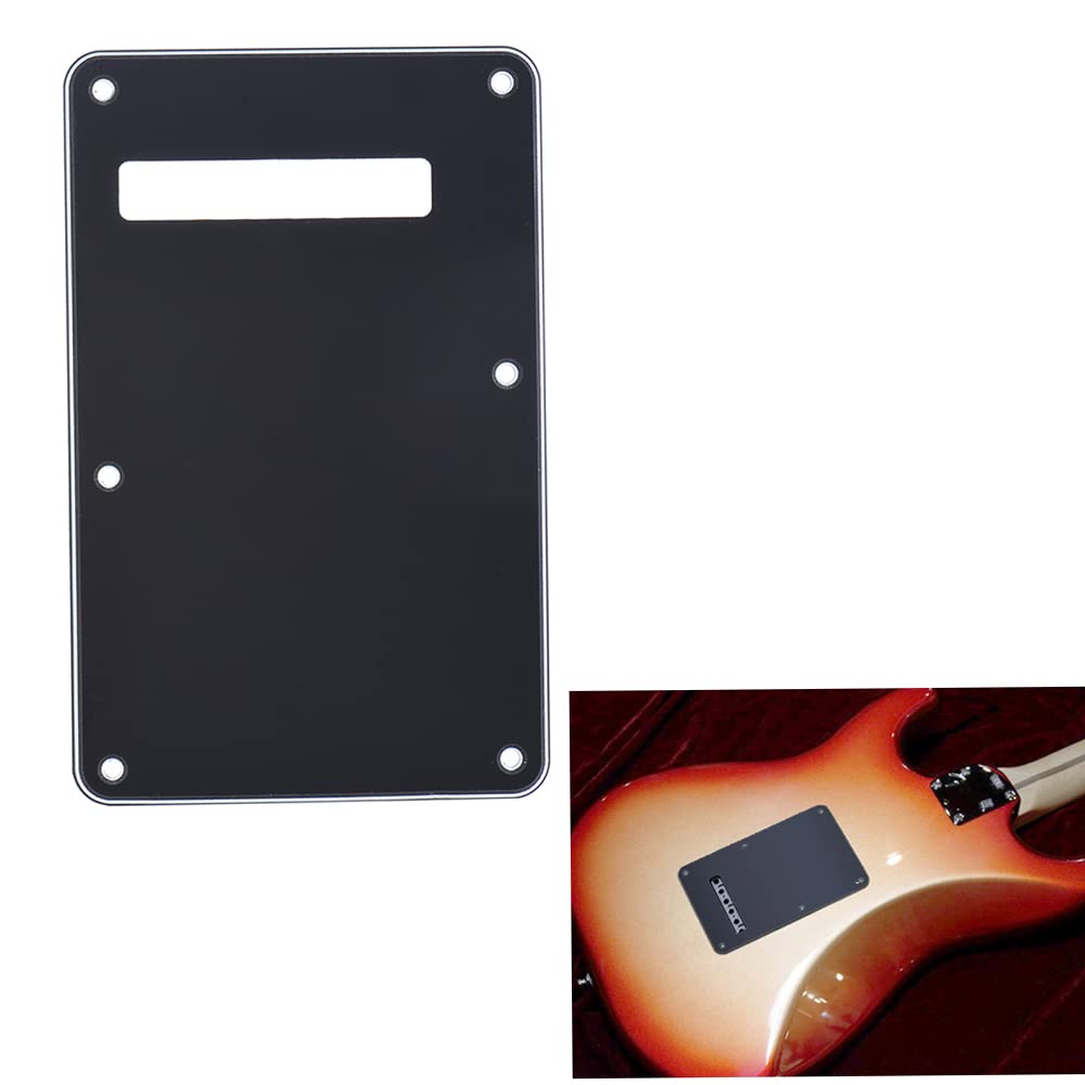 Sasuori Pickguard Tremolo Cavity Cover Backplate Back Plate 3Ply for Modern Style Electric Guitar Black