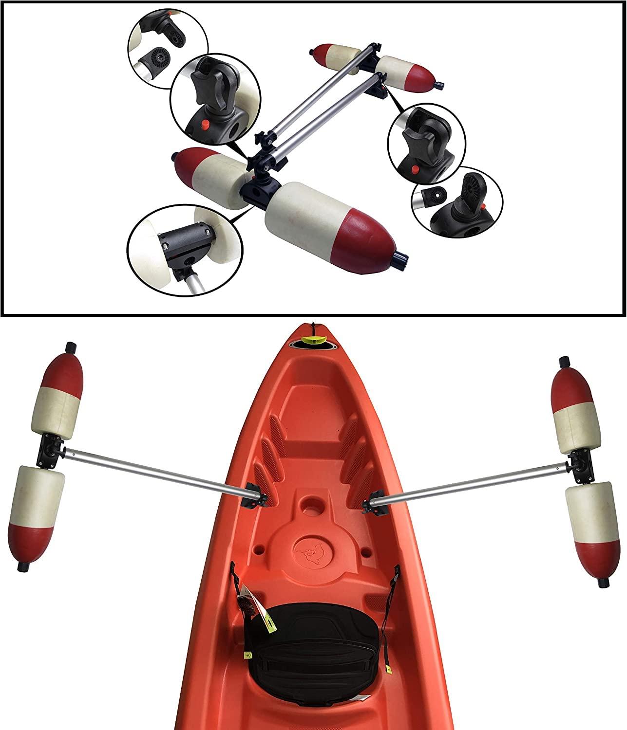 Pactrade Marine Boat Kayak Canoe PVC Outrigger Arms Stabilizer System Fishing