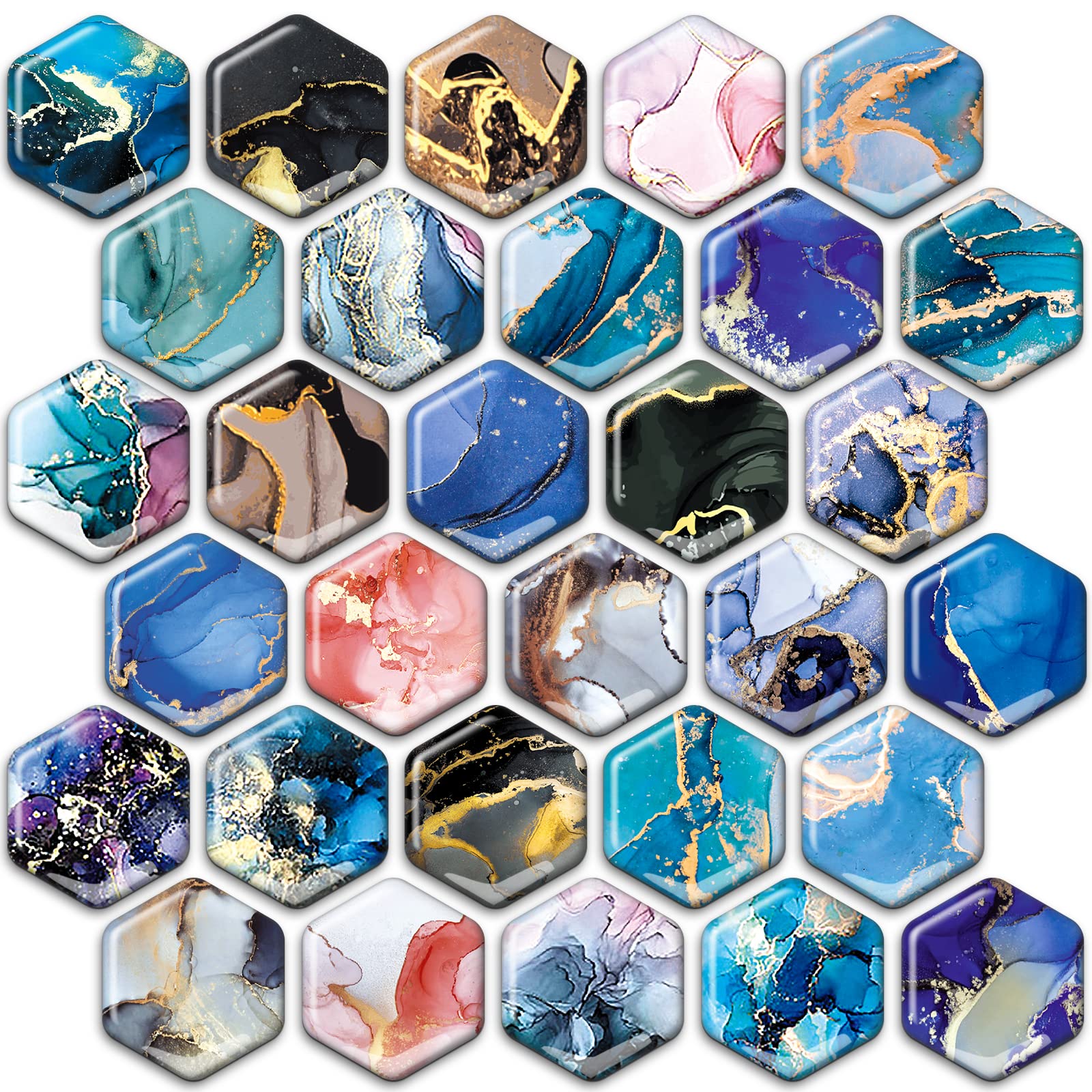 MORCART Fridge Magnets, 30PCS Hexagon Magnets, Cute Magnets Decorative for Refrigerator Locker Whiteboard Cabinet Office Kitchen Blackboard Gift for Adult