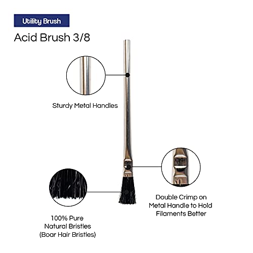 Pro Grade - Acid Brushes - 36 Count 3/8 Inch Boar Hair Acid Flux Brushes