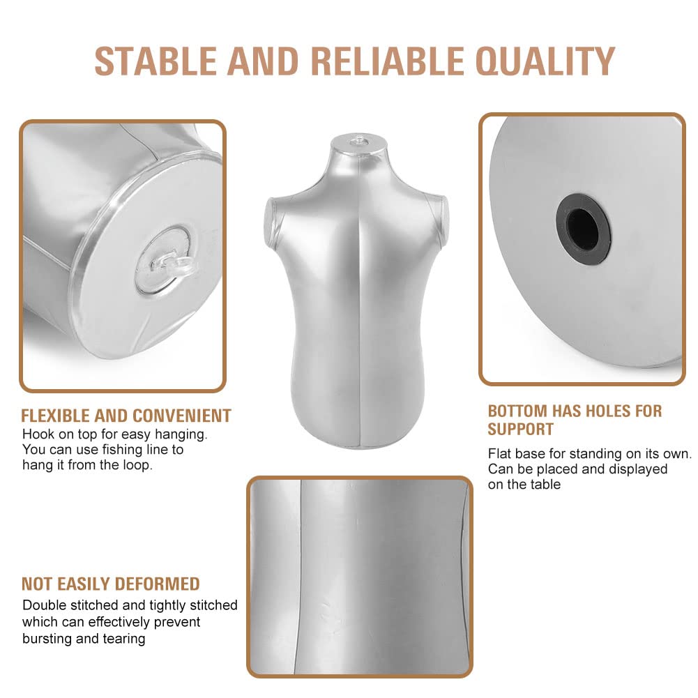 Newsmarts Inflatable Child Mannequin Half Body Armless Torso Shirt Dress Form Display Dummy Model