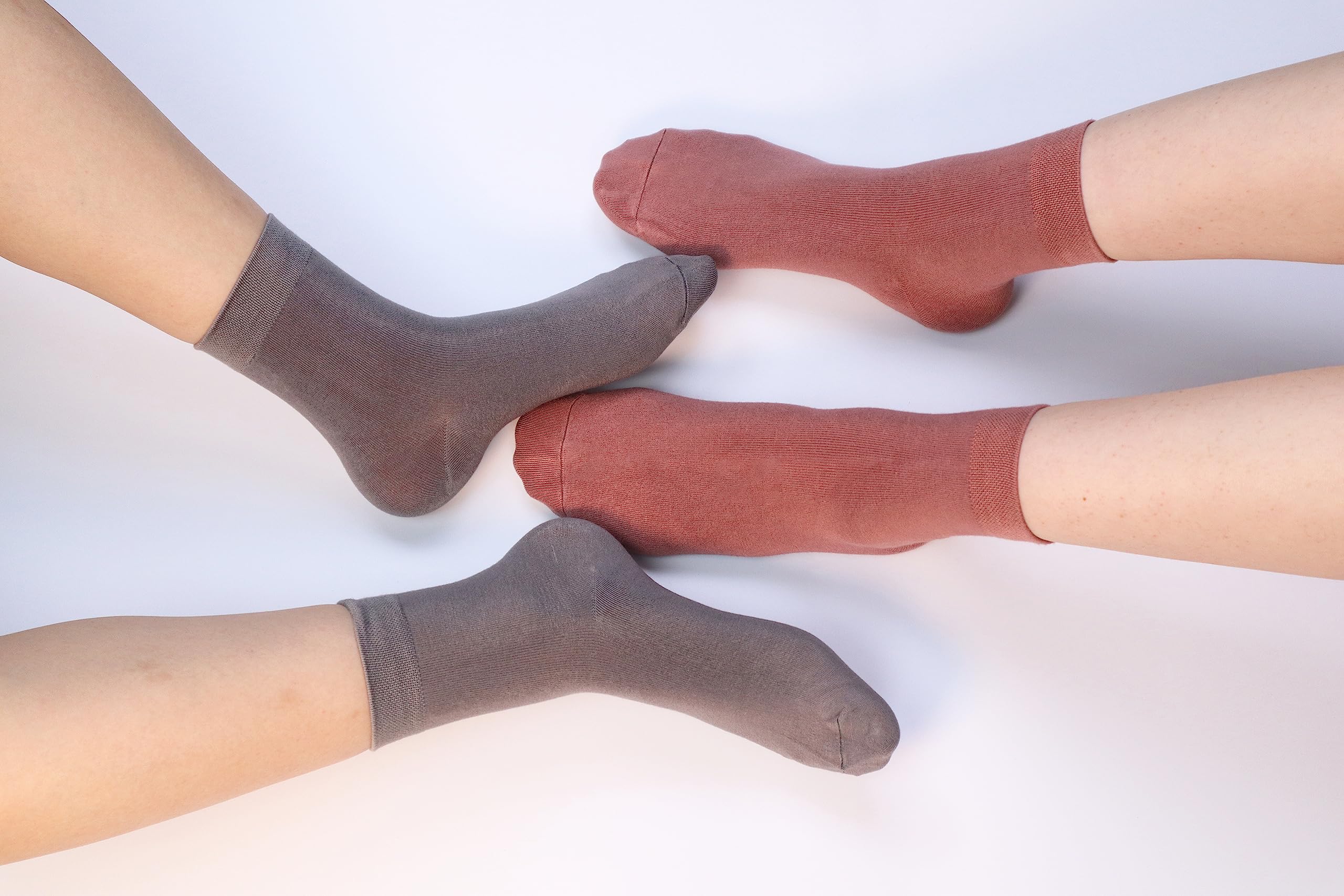 SERISIMPLE Women Thin Bamboo Socks Crew Lightweight Above Ankle Casual Dress Sock For Ladies Bootie Trouser 5 Pairs (Assorted2, Large)