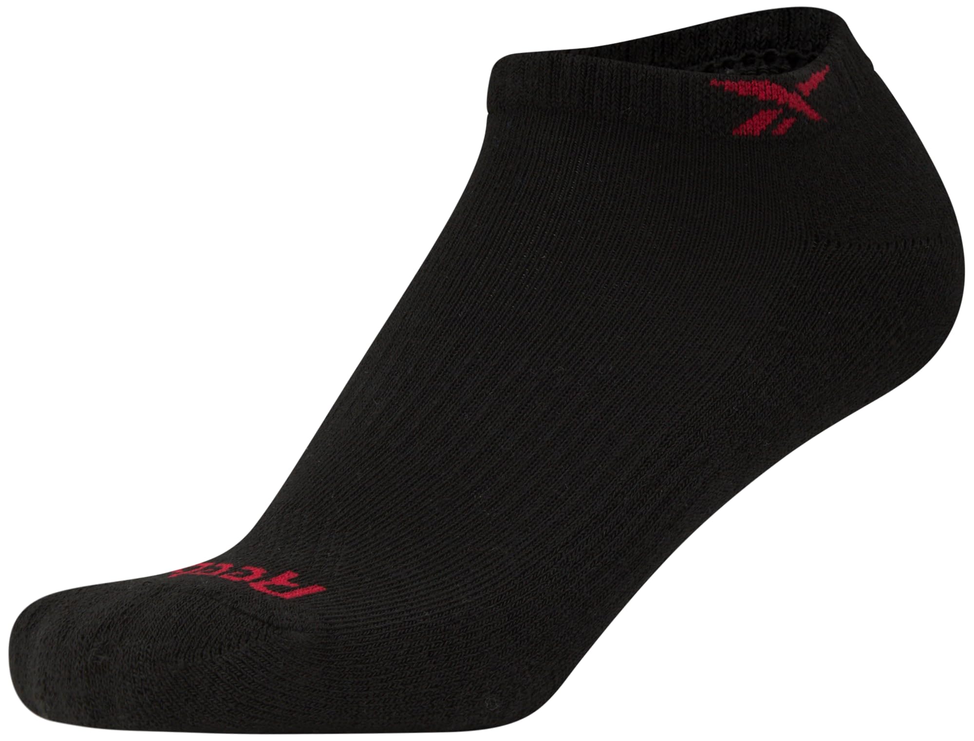 Reebok Boys' Low Cut Socks - 12 Pack Stretch Performance No Show Socks with Arch Support - Cushioned Athletic Socks for Boys, Size Large, Jet Black