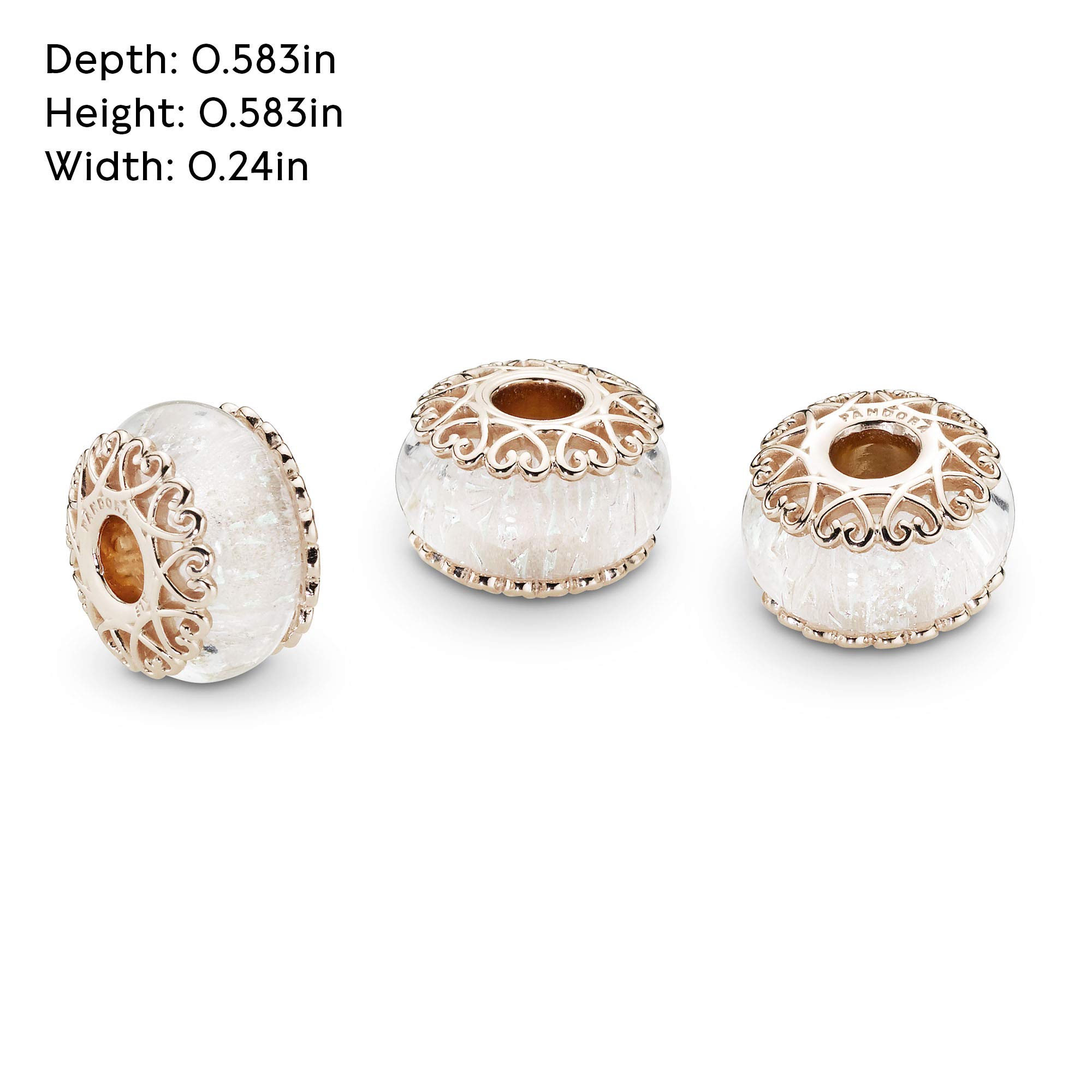 PANDORA Iridescent White Glass